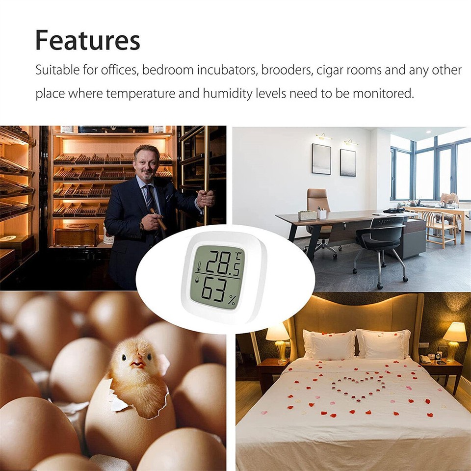 Digital Indoor Thermometer Hygrometer Mini Room Temperature Monitor LCD ...