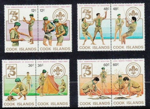 Cook Islands 1983 - Scouts 75th Anniversary Set of 8 (4 x Se-Tenant ...