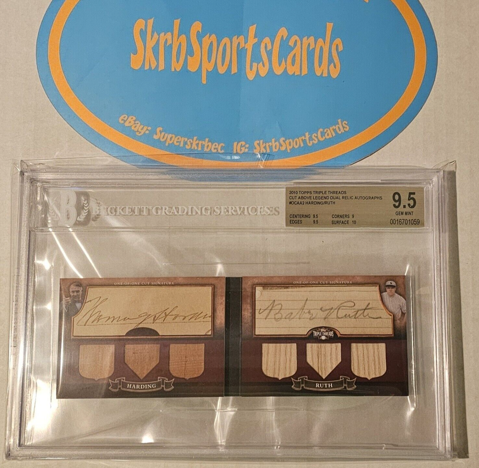 BABE RUTH President WARREN HARDING 2010 Topps Triple Threads Dual Auto ...