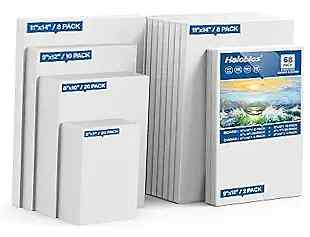 68 Packs Canvas, Professional Stretched Canvases for Painting 68 Mixed ...