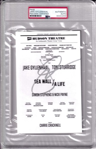 Jake Gyllenhaal autographed autograph signed auto cut program page PSA ...
