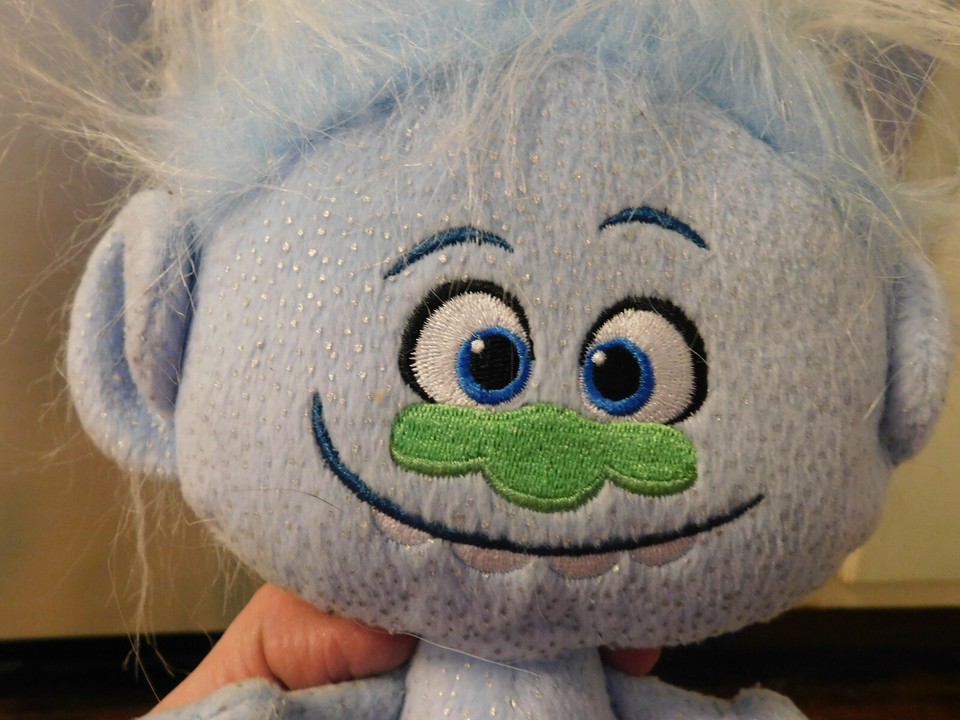 Hasbro Trolls Guy Sparkle Diamond Blue Troll 12" Plush Doll Dreamworks ...
