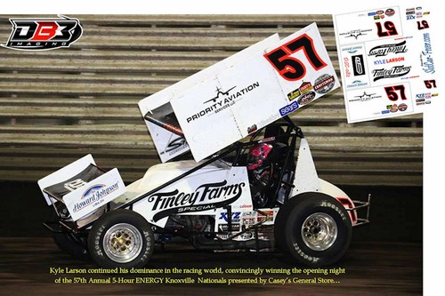 CD_SC-082 #57 Kyle Larson Finley Farms Sprint Car model/slot car DECALS ...
