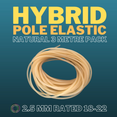 Hybrid Pole Fishing Elastic *New* Size 18-22 Natural (2.5mm) 3M - Match ...