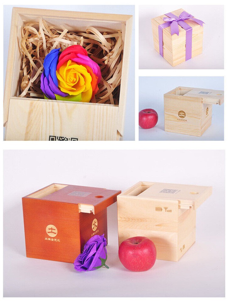 Wooden Puzzle Box Impossible Luban Box Brain Teaser Secret Storage Box ...