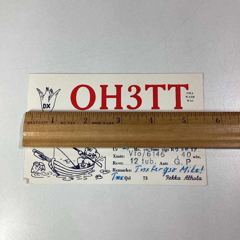 Finland QSL Radio Card 1957 Tampere Pekka Alhola Hunter Art | eBay