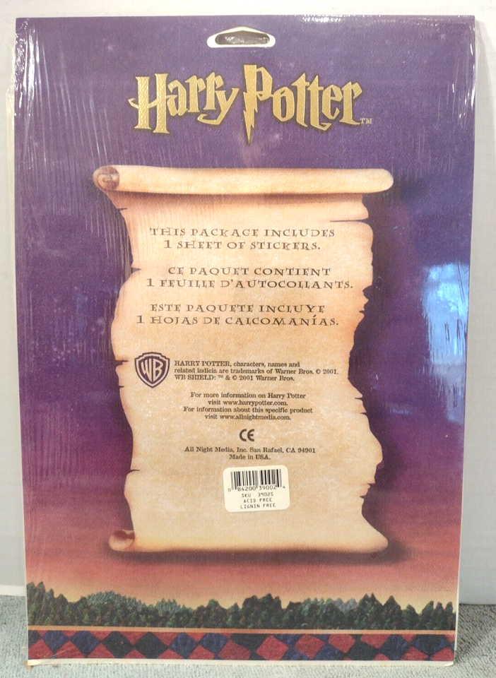Harry Potter Sorcerer's Stone Gryffindor Sticker/Sealed/All Night Media ...