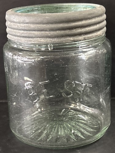 HTF Rayed Base And Lid " BEST " Teal Quart Fruit Jar | eBay