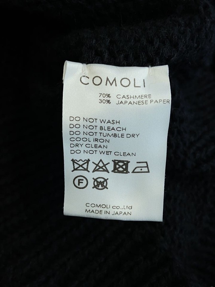 COMOLI Knit & Sweater 23AW Cashmere Washi Paper Hand Turtleneck and ...