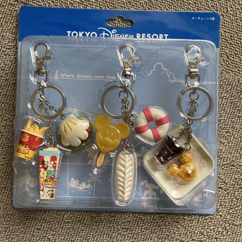 Tokyo Disney Resort Food Keychain Set of 3 Popcorn Ice Cream Drink Used ...
