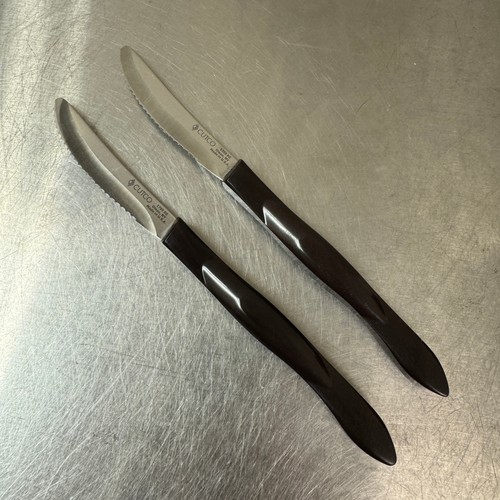 Lot 2x CUTCO 1759 KG Dark Brown Handle Serrated Table Steak Knife | eBay