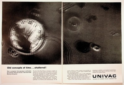 UNIVAC 1107 Thin-Film Memory Computer Vintage 1960s Print Ad Sperry ...