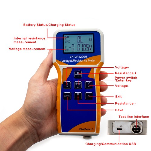 New Voltage Internal Resistance Meter Rechargable High Precision ...