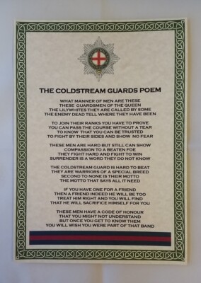 Coldstream Guards Poem | eBay UK