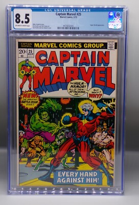 CGC 8.5 Marvel Comics CAPTAIN MARVER #25 Jim Starlin HULK Namor SUPER ...