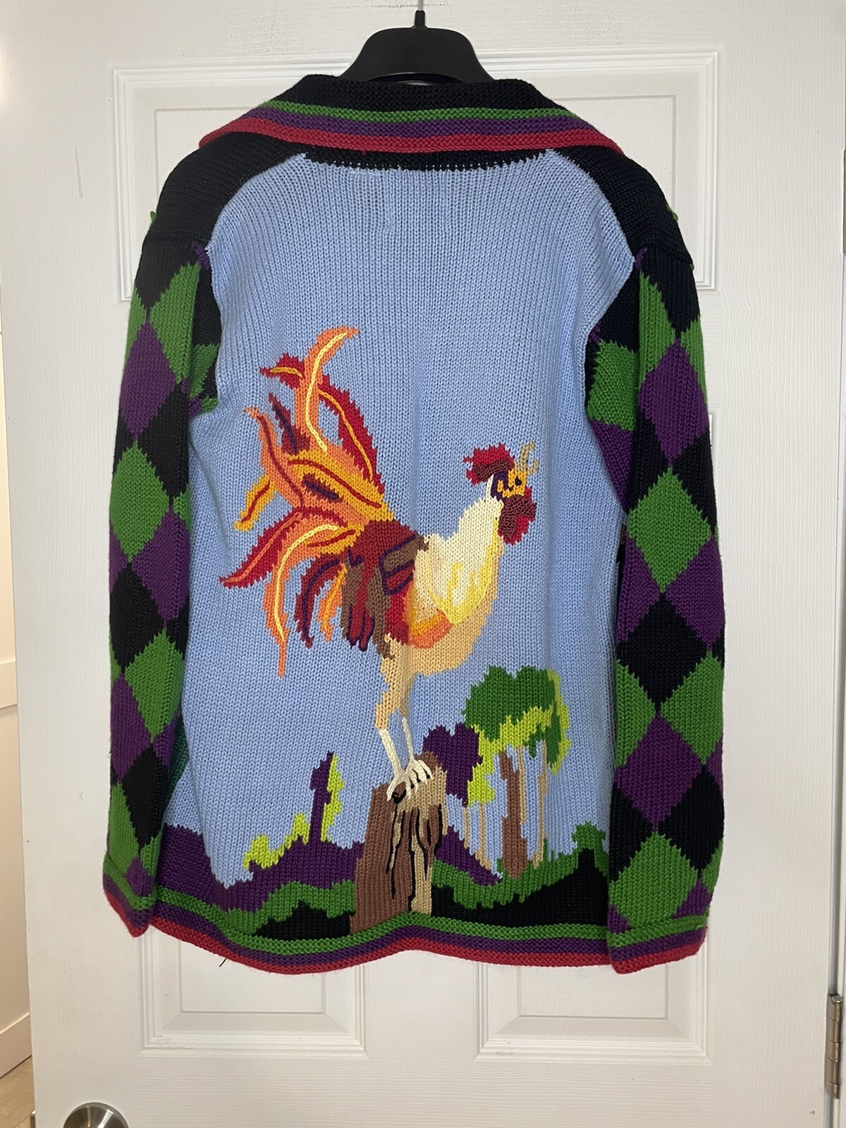 Storybook Knits vintage rooster intarsia cardigan - o… - Gem