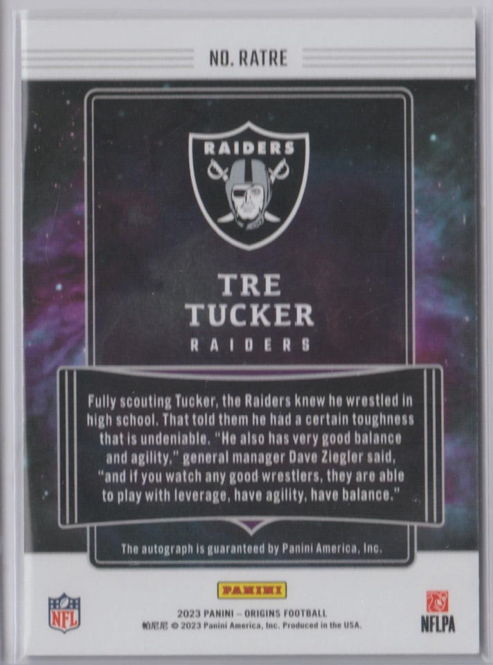 2023 Panini Origins Tre Tucker Rookie Autograph #RATRE ON-CARD RC ...