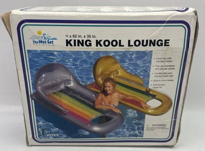 Vintage 1996 Intex The Wet Set GRAY King Kool Lounge 58802 Pool Float ...