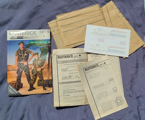 5875 BUTTERICK - Halloween COSTUME: SEWING PATTERN GI JOE Size A Mens ...