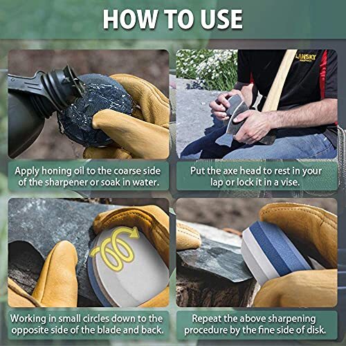 Axe/Hatchet Sharpening Puck Whetstone Knife Sharpening Stone Dual Grit ...