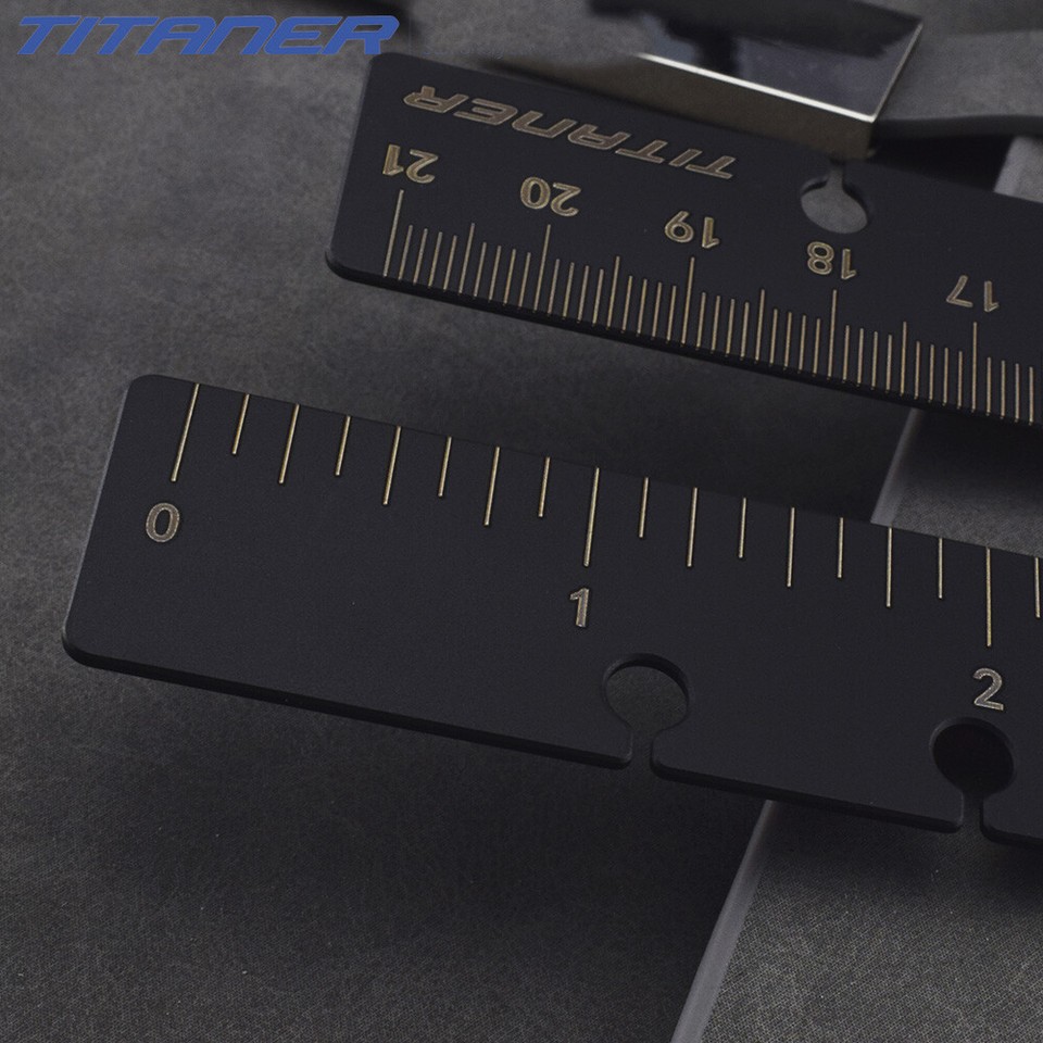 TITANER Titanium Alloy Double Scale Inch Metric Ruler Construction Site ...