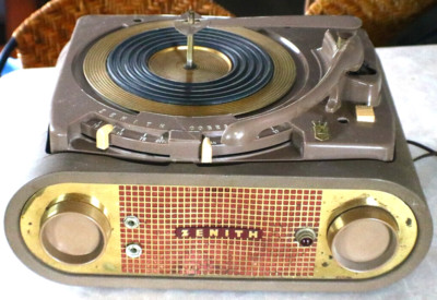 vintage zenith cobra-matic record player tube , powers on read ad with ...