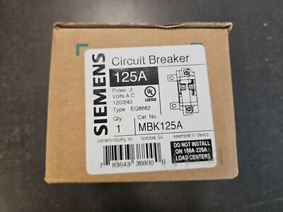 Siemens MBK125A 125-Amp Main Circuit Breaker 783643388000| eBay