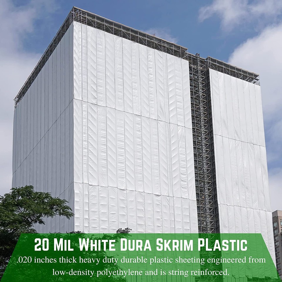 Dura Skrim 20 Mil White String Reinforced Plastic Sheeting | eBay