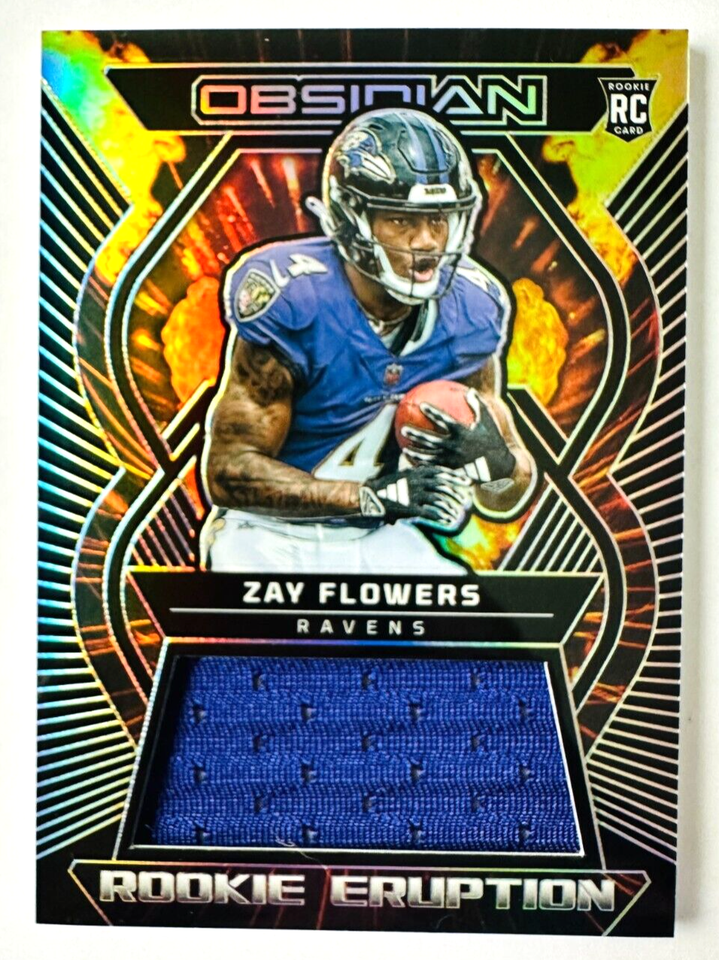2023 Panini Obsidian Zay Flowers Jersey Card Rookie Eruption SP #/199 ...