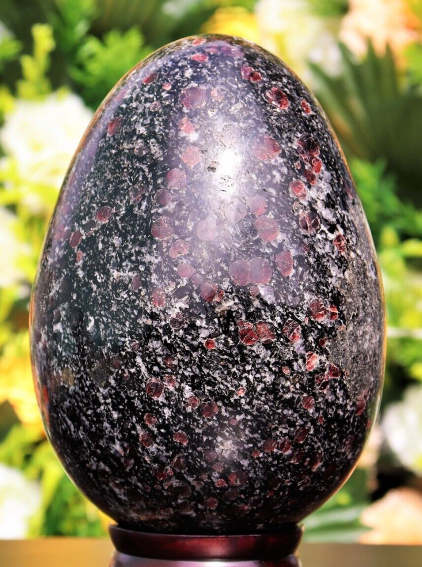145MM Ruby Spinel Crystal Egg Natural Ruby In Spinel Chakra Alignment ...