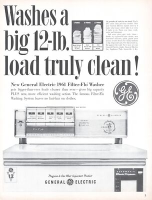 1961 GE General Electric Filter-Flo Washer Washing Machine Vintage ...