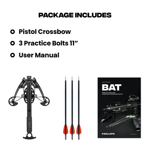 BALLISTA BAT Compound Self-Cocking Small Crossbow 300fps/130lbs/2.46lbs ...