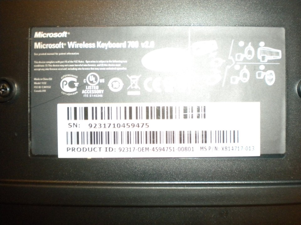 Microsoft Wireless Keyboard 700 v2.0 With Mouse And Receiver | eBay