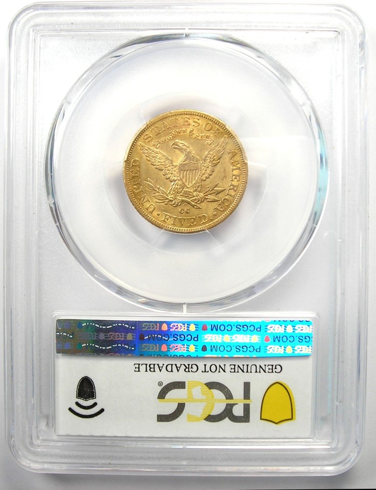1884-CC Liberty Gold Half Eagle $5 Coin - PCGS AU Detail - Rare Carson ...