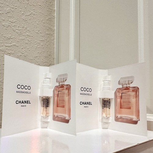 2×Chanel Coco Mademoiselle Eau de Parfum Sample Spray Vial 1.5ml/0.05oz ...