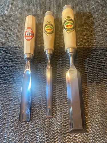 Lot Of 3 - Two Cherries Wood Carving Tools Fine woodworking tools No ...