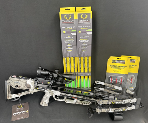 TenPoint Venom X Crossbow Vektra Camo 6 Pro 400 Bolts 6 Center Punch ...