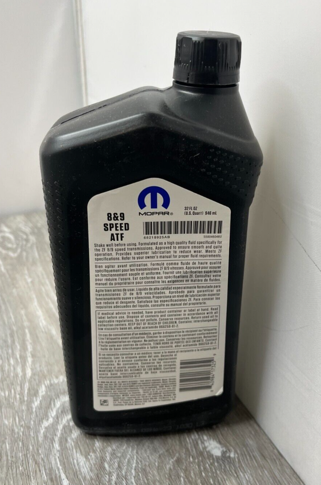 Mopar 8 & 9 Speed Automatic Transmission Fluid 68218925AB, 32 oz (1 QT ...