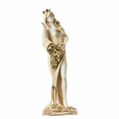Goddess Of Wealth Tyche Lady Luck Fortuna Statue Alabaster Sculpture ...