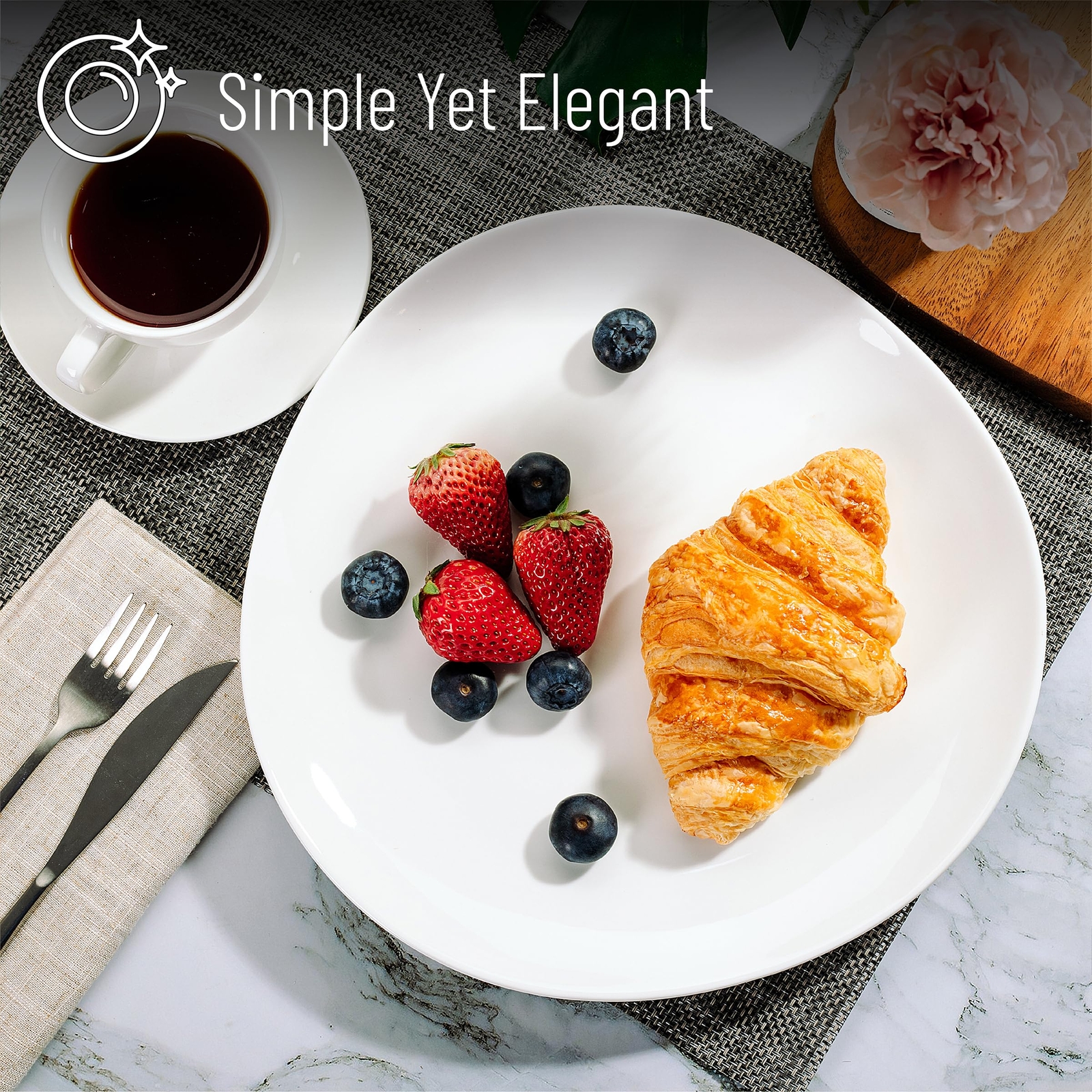 BTaT- White Porcelain Dinner Plates Triangular Set of 6 11 Inch White ...