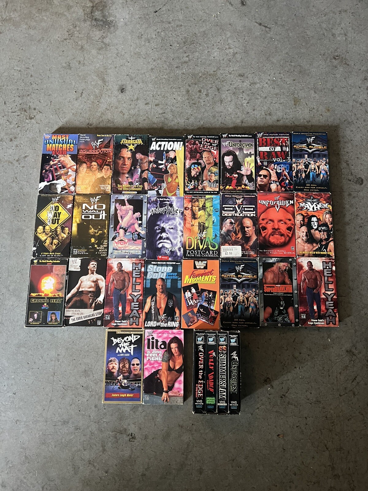 Lot Of 35 Vintage Wrestling WWF WWE WCW VHS Tapes 2 Sealed Offers ...
