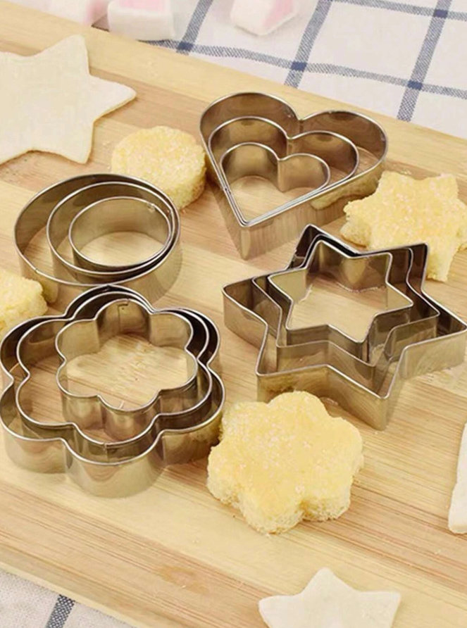 12pcs Stainless Steel Cookie Cutter Set - Assorted Shapes for Baking ...