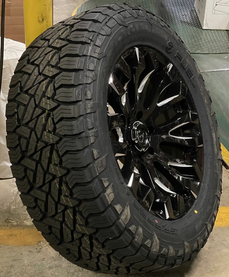 4) 20x9 Fuel D828 Quake Black Wheels 33" AT Tires 8X170 Ford Super Duty ...