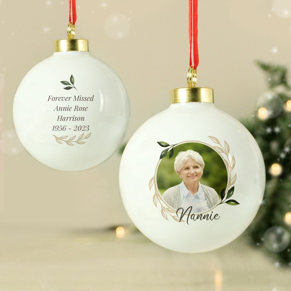 Personalised Memorial Christmas Bauble Ceramic Bauble Your Own Wording ...