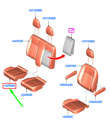 FORD TRANSIT MK4 Front Seat Cushion Cover 1898622 BK31-629A22-AE35B8 ...