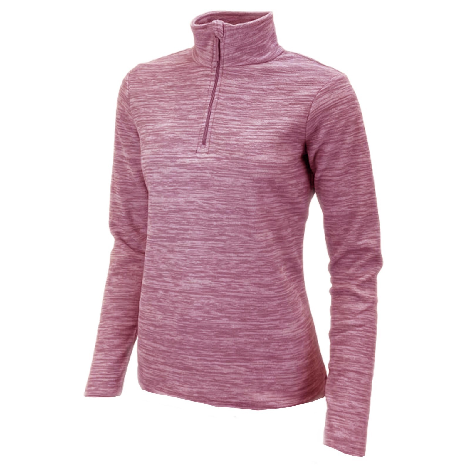 Women’s Melange Zip Neck Lightweight Fleece Top | Microfleece Warm ...
