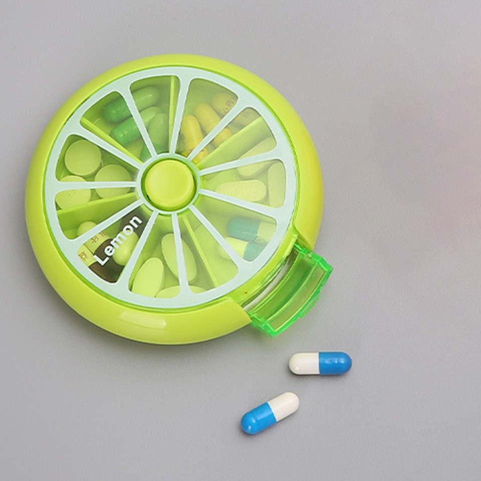 Round Weekly Pill Box Organizer 7 Day Travel Medicine Organizer Case | eBay