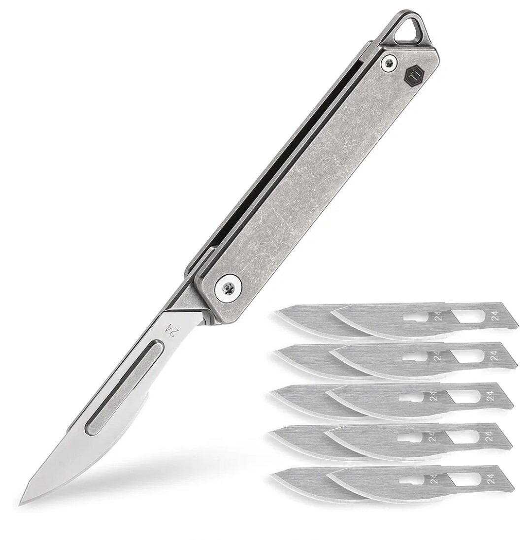KeyUnity KK02 Titanium Flipper Pocket Knife, Quick Open Keychain ...