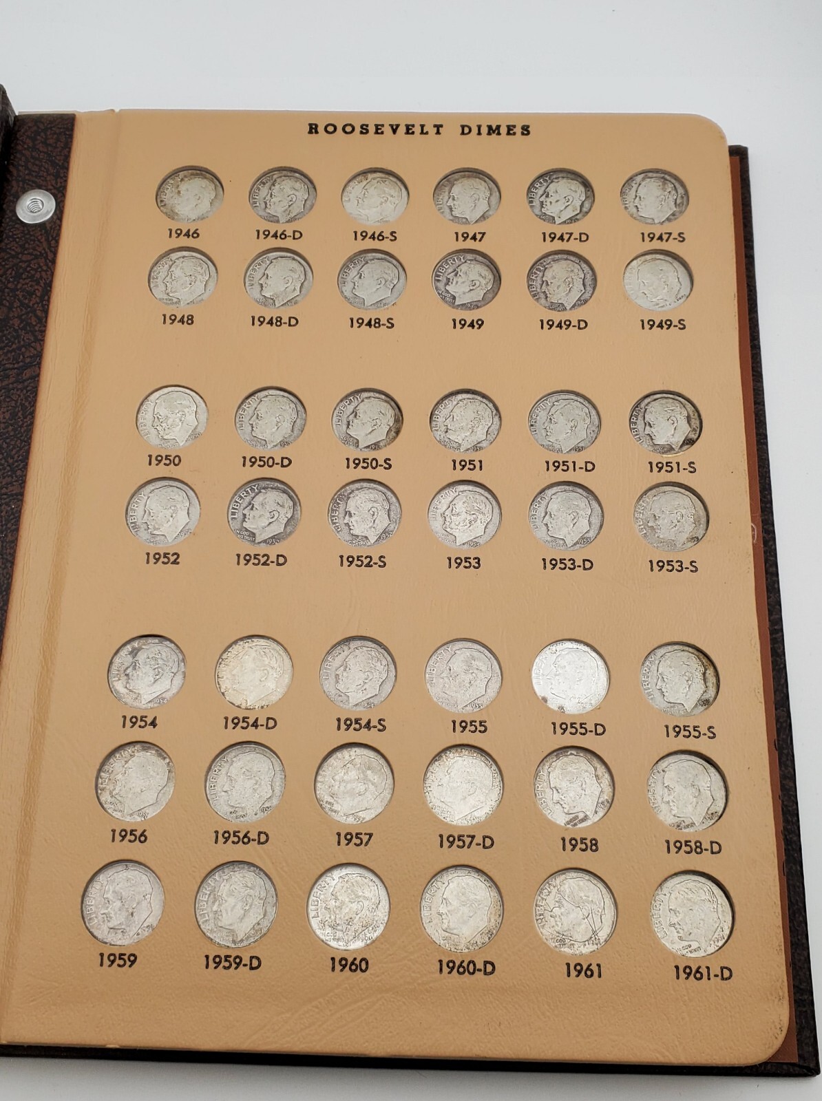 1946 - 2002 Roosevelt Dime Collection In Dansco With 96w , 58 Silvers ...