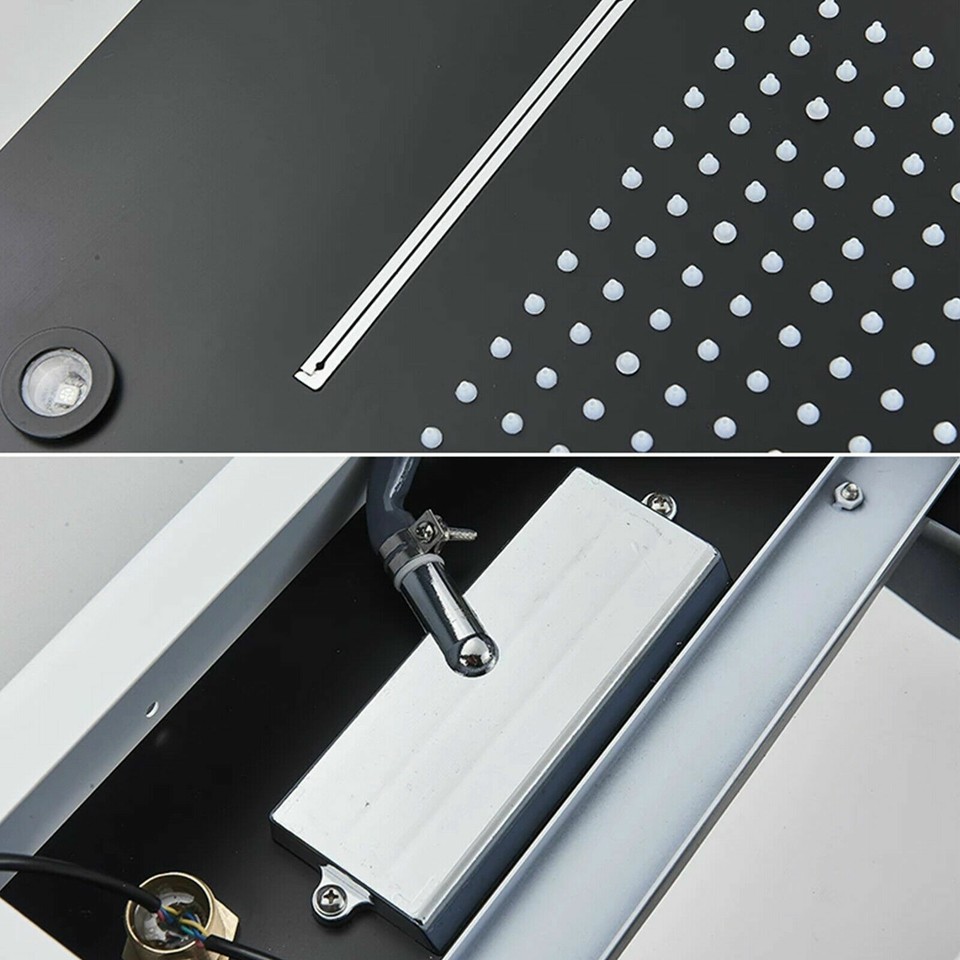 LED Rainfall Large Shower Head High Pressure Ceiling Mounted Overhead ...